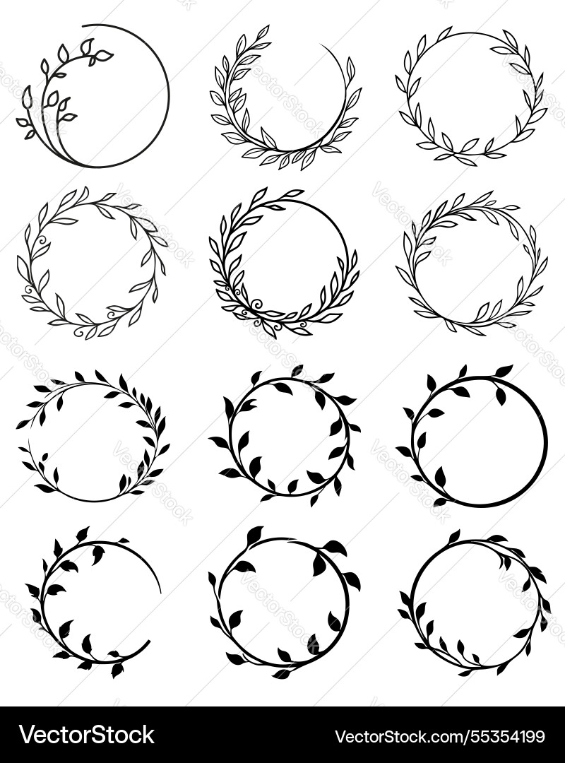 Botanical Monogram Frames Royalty Free Vector Image