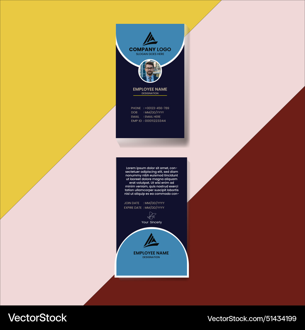 Corporate modern id card template Royalty Free Vector Image