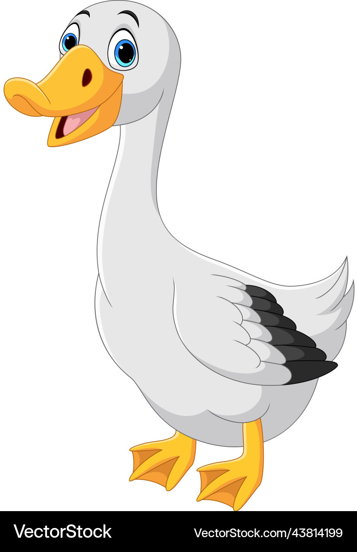 Cute Cartoon Goose Royalty Free Vector Image - VectorStock