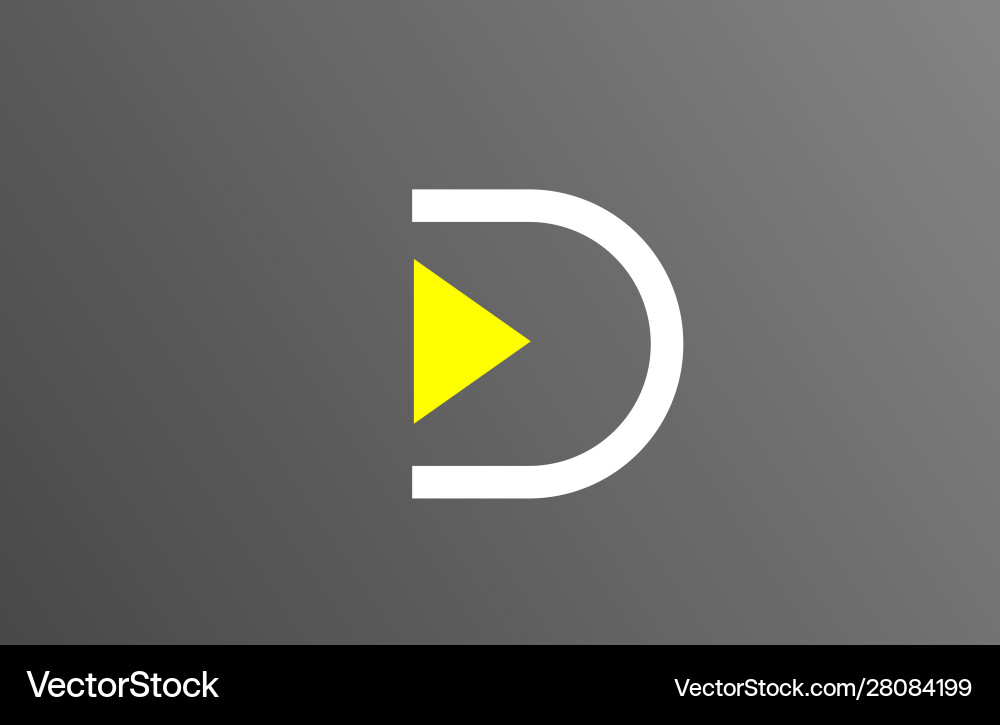 Grey white yellow letter d alphabet logo design Vector Image