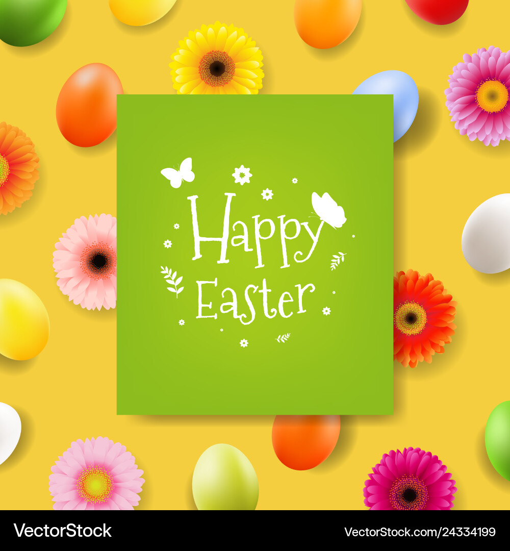 Happy easter day banner Royalty Free Vector Image