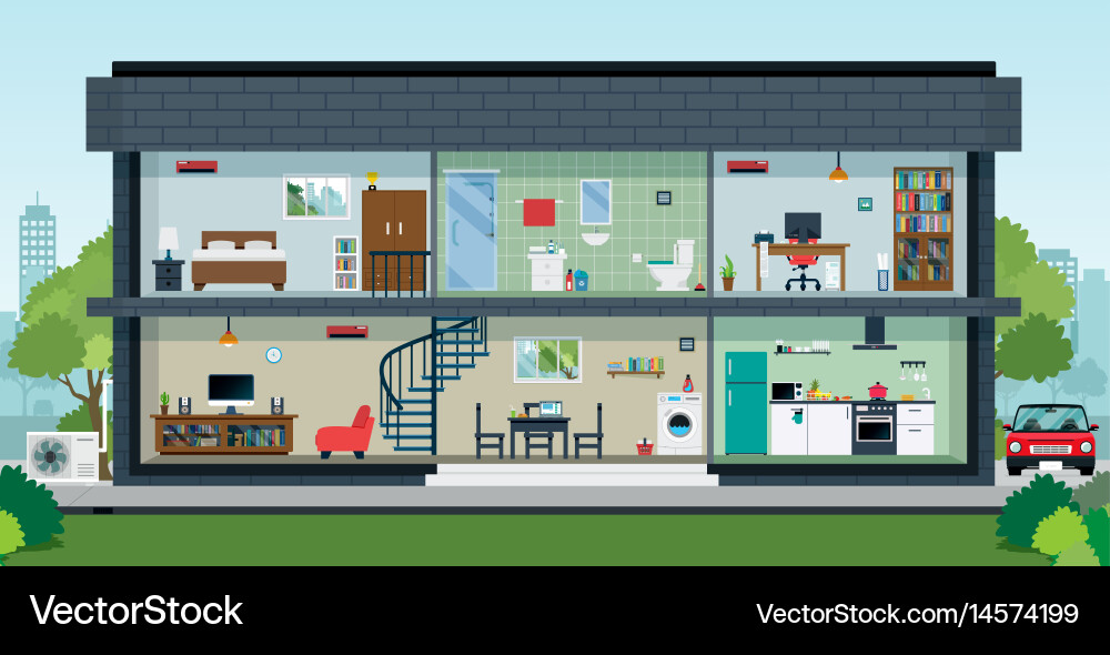 Inside the house Royalty Free Vector Image - VectorStock