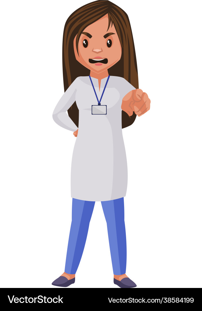 Lady journalist cartoon character Royalty Free Vector Image