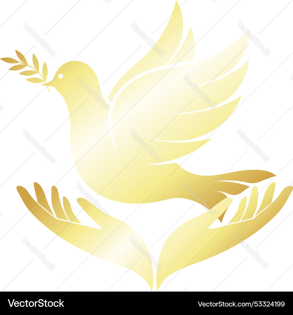 Praying Hands with Dove of Peace Royalty Free Vector Image
