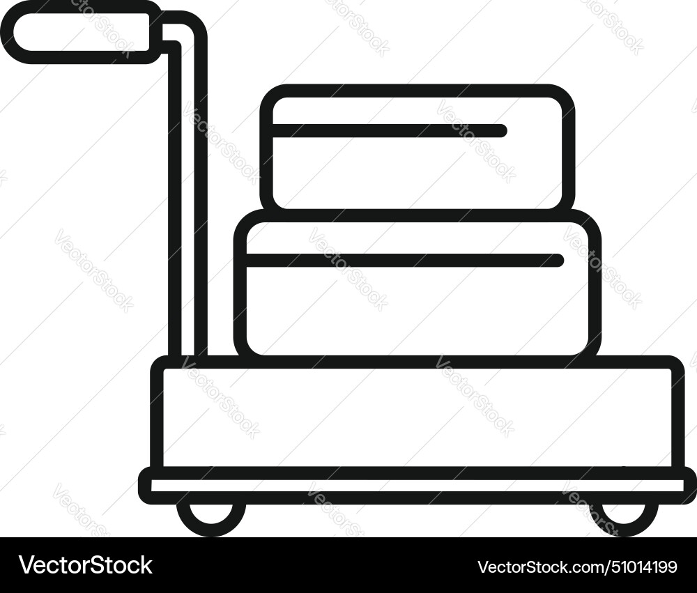 Support move trolley icon outline tour Royalty Free Vector