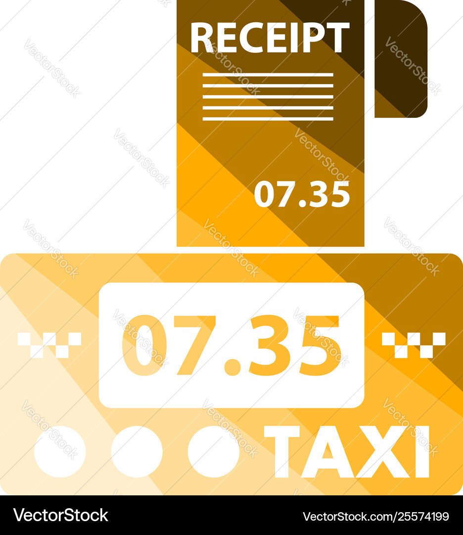 Taxi meter with receipt icon Royalty Free Vector Image