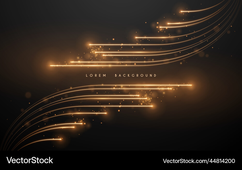 Abstract golden glow motion lines Royalty Free Vector Image