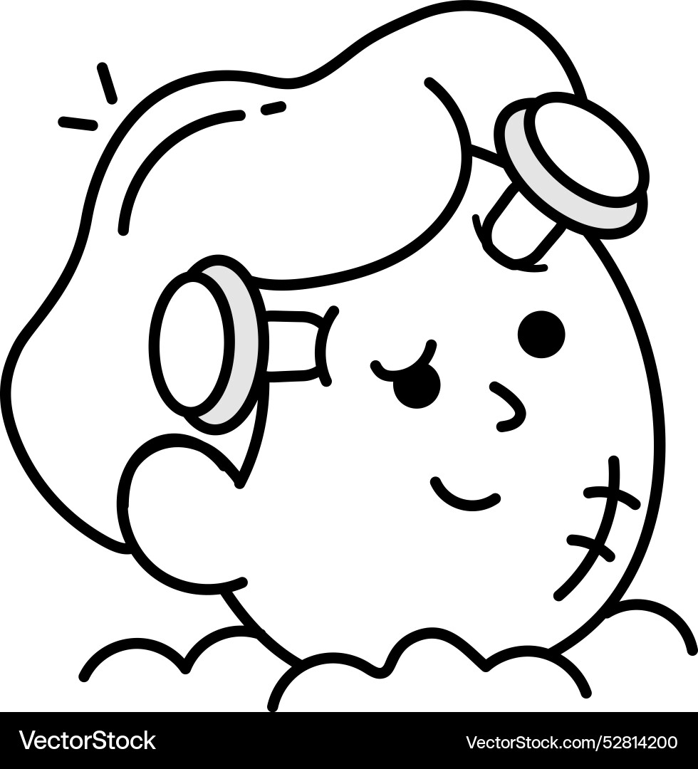 Basic rgbhand drawn icon of zombie character Vector Image