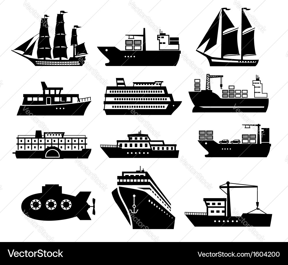 Boat and ship Royalty Free Vector Image - VectorStock