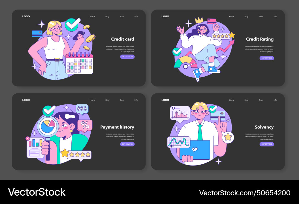 Credit card web banner or landing page night Vector Image