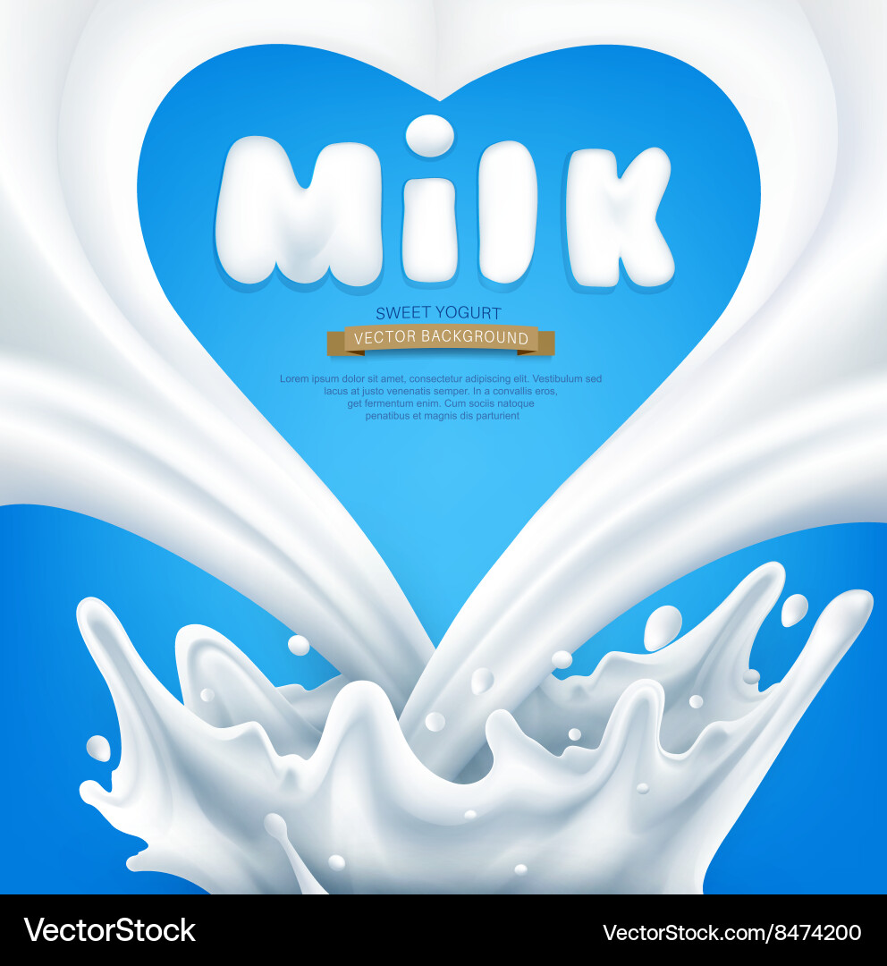 Dairy Splash - White Milk Pour Royalty Free Vector Image