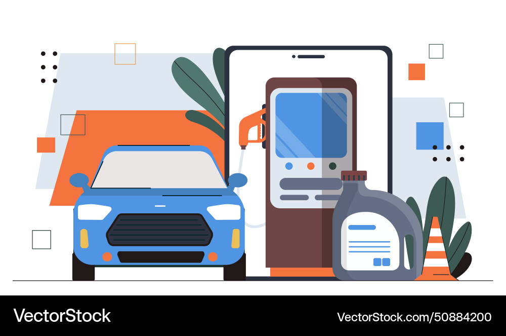 Gas station concept Royalty Free Vector Image - VectorStock