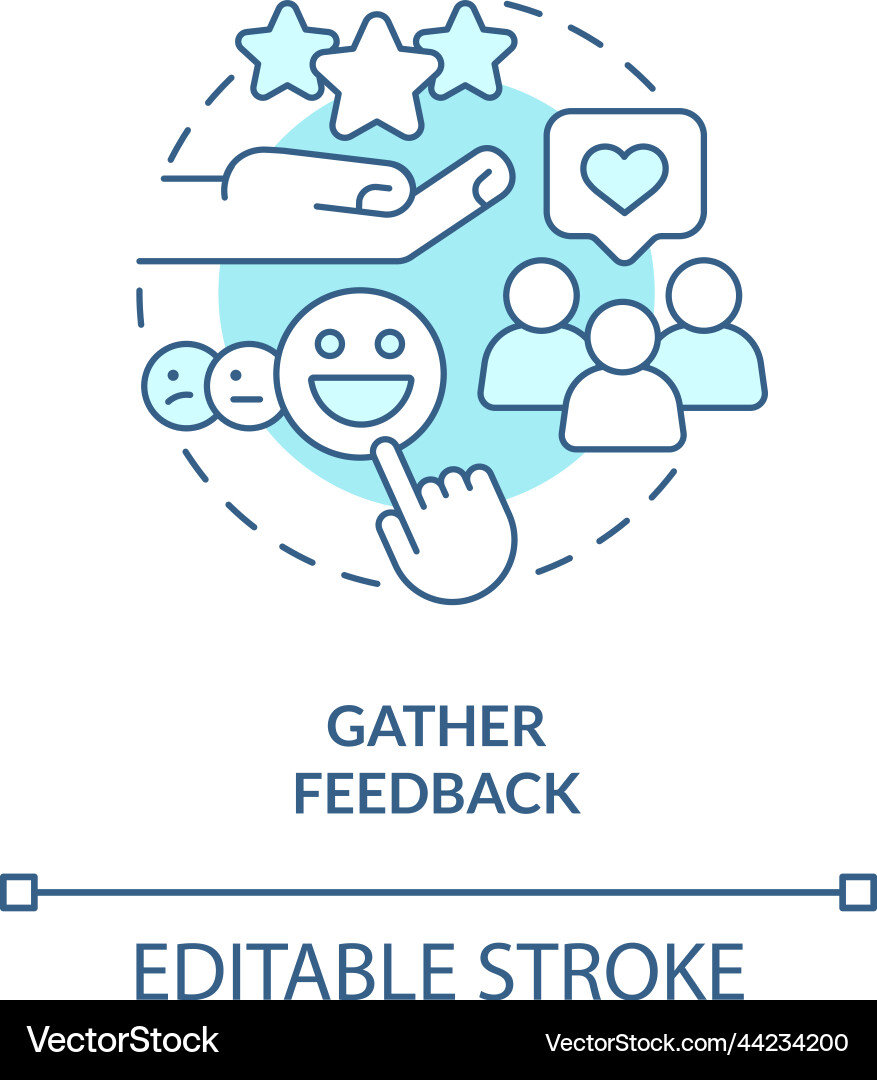 Gather feedback turquoise concept icon Royalty Free Vector