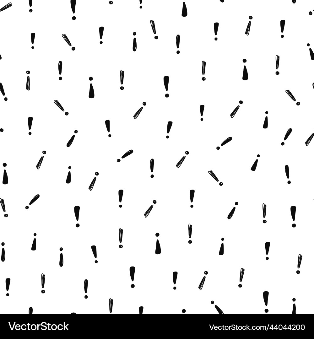 Hand drawn exclamation mark seamless pattern Vector Image