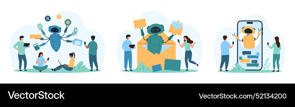 Online communication in chat bot set customer Vector Image