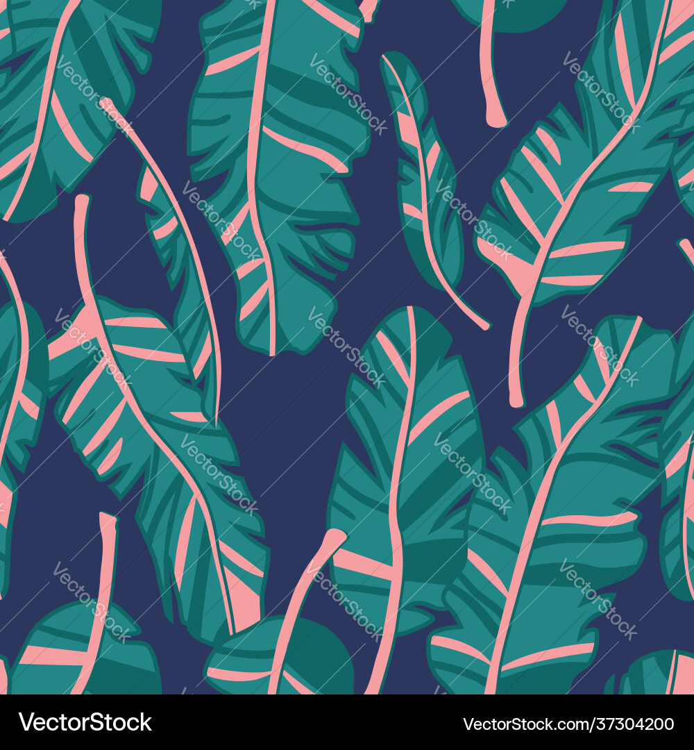 Palm Leaf Seamless Pattern Royalty Free Vector Image