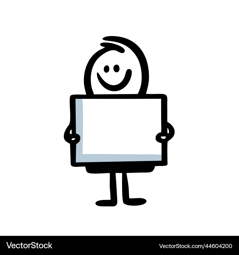 Bild von Stickman mit leerem Tisch Lizenzfreies Vektorbild