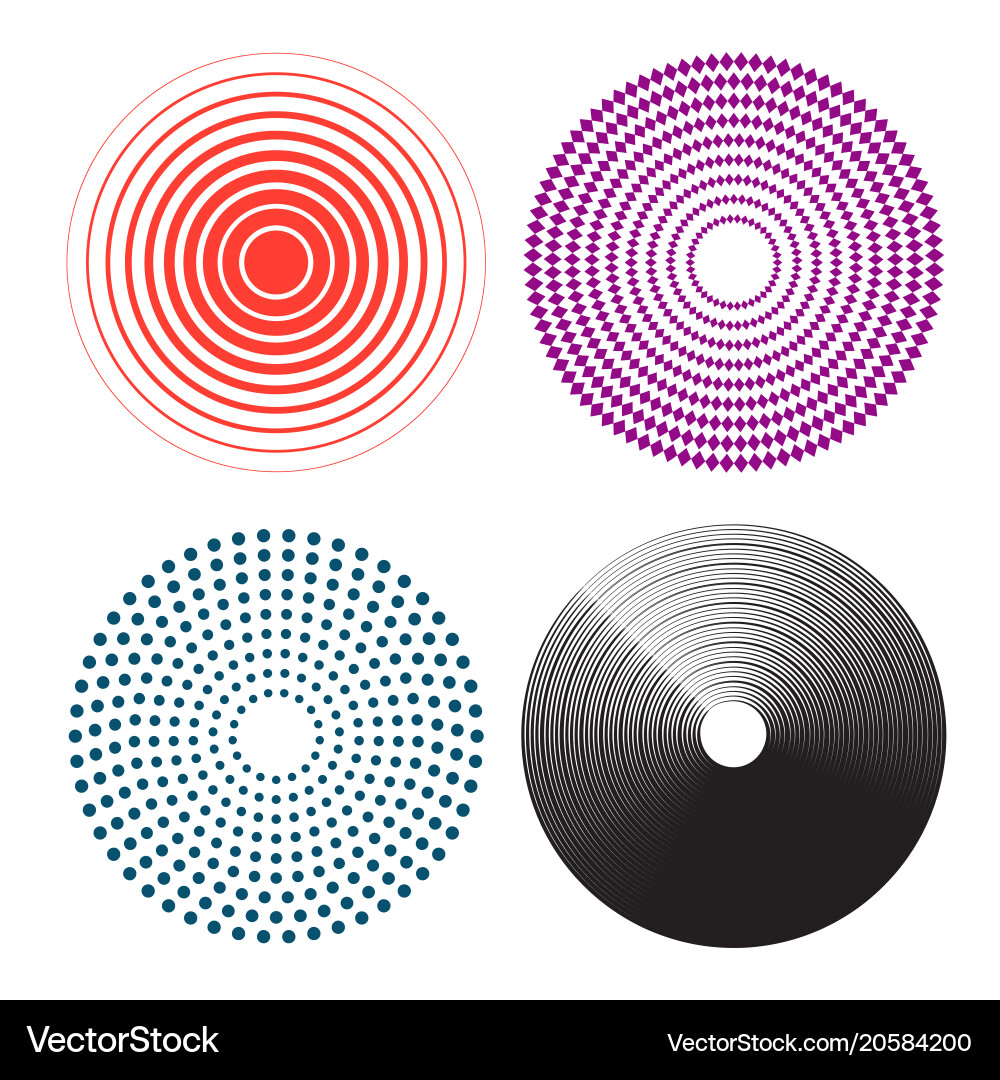 Radial Circle Pattern - Pain Royalty Free Vector Image