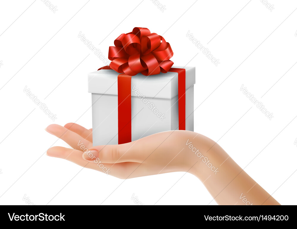Red gift box Royalty Free Vector Image - VectorStock