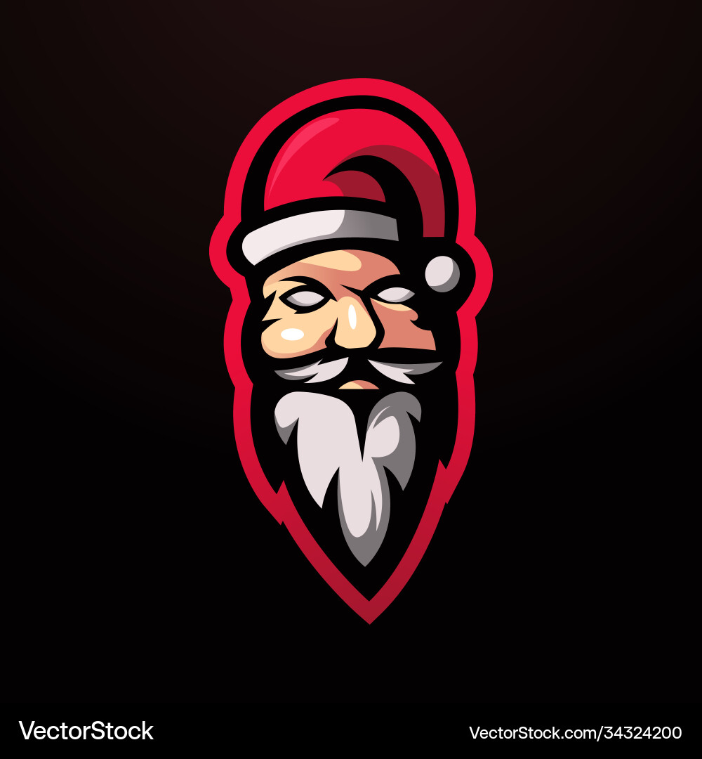 Santa logo design with modern Royalty Free Vector Image