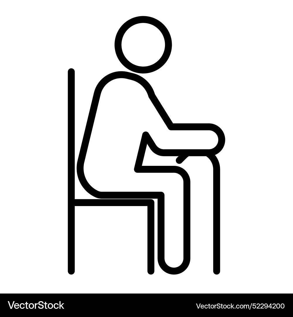 Seniors or old man sitting icon linear logo mark Vector Image