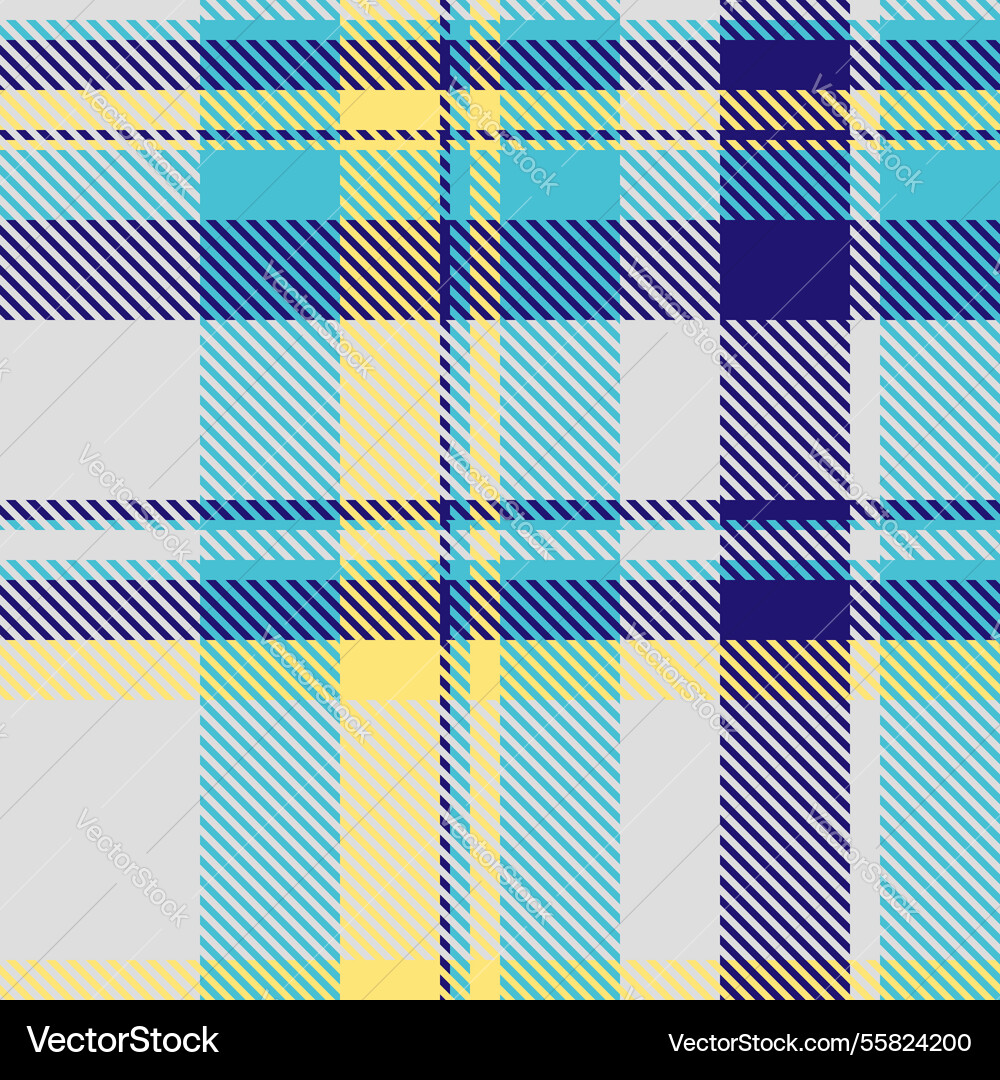 Vibrant pastel plaid pattern in blue yellow Vector Image