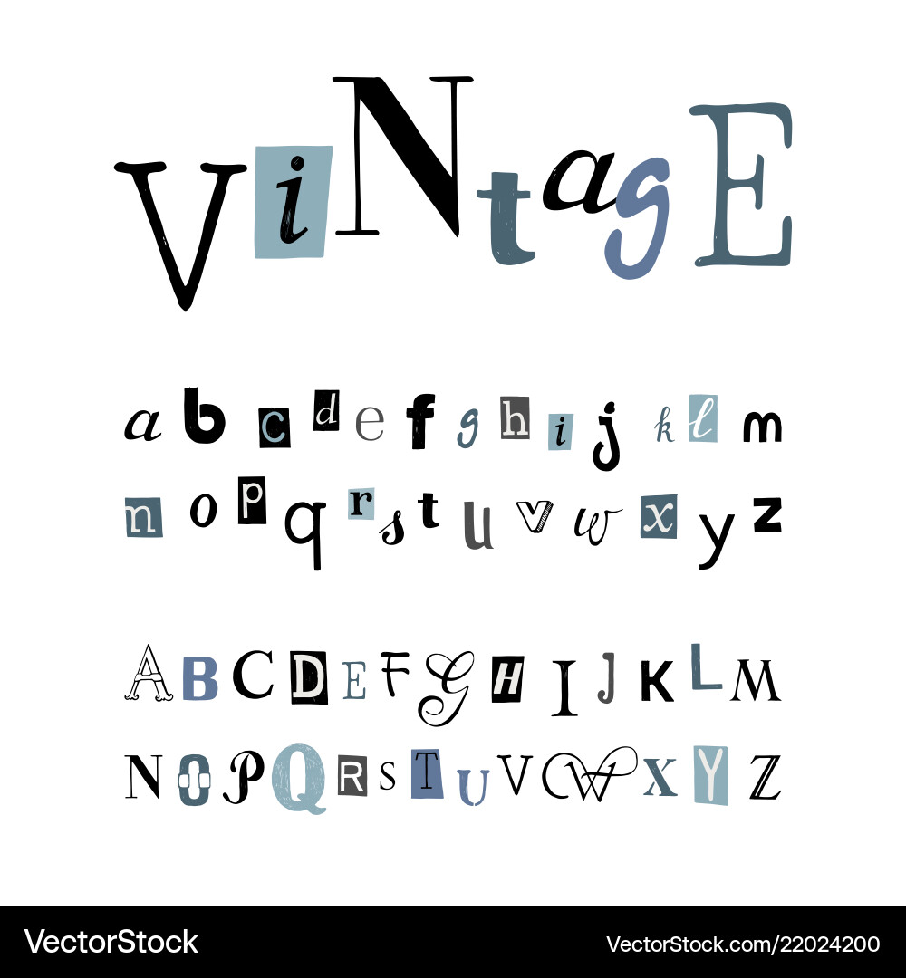 Vintage - alphabet Royalty Free Vector Image - VectorStock