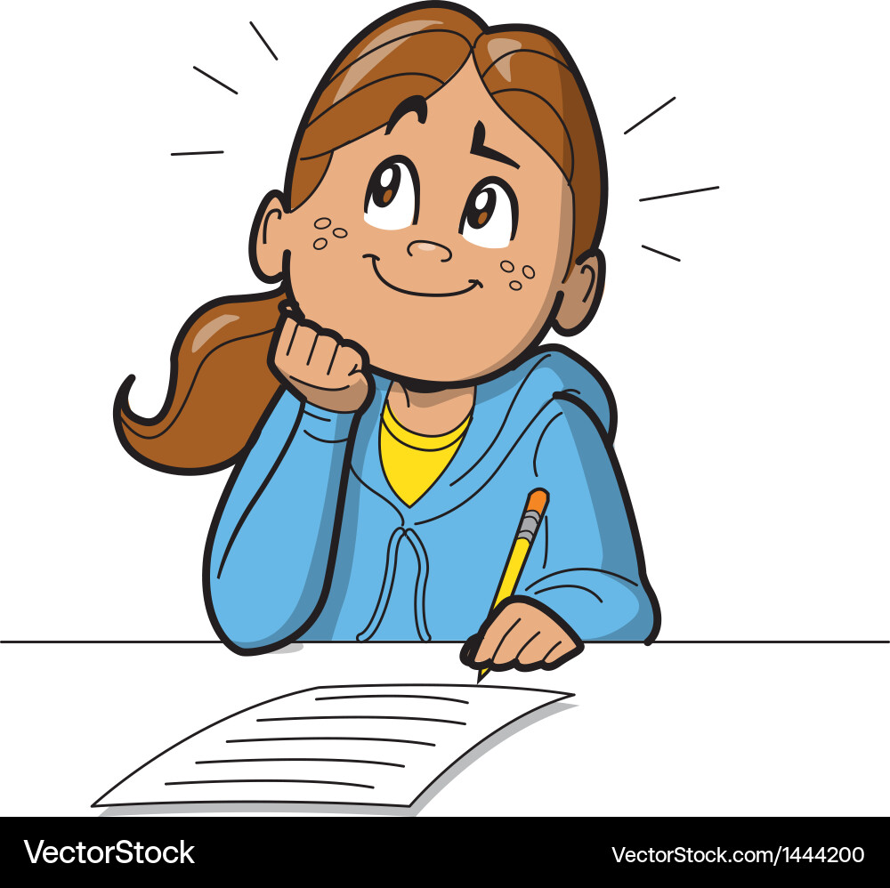 Woman Completing Test or Form Royalty Free Vector Image