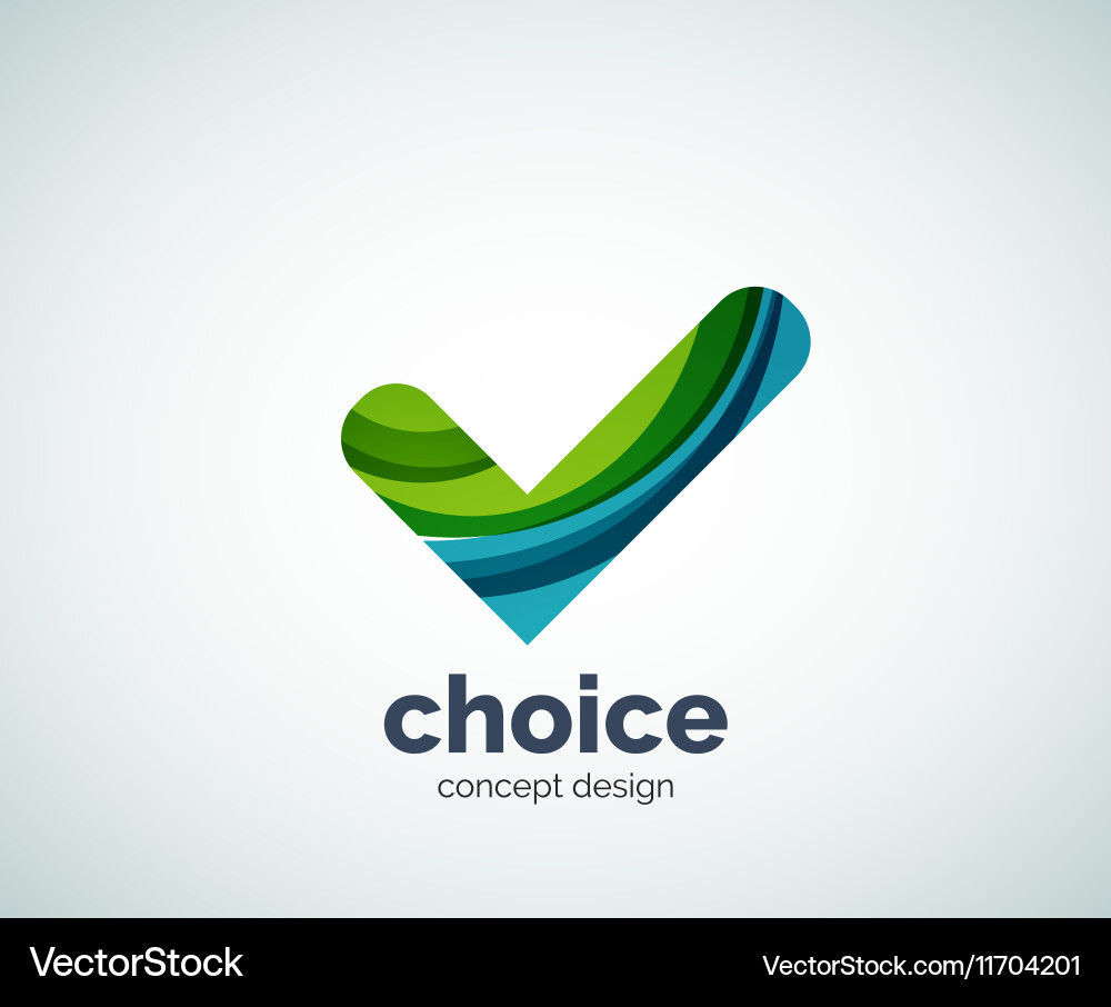 Abstract Tick Logo - Choice Icon Royalty Free Vector Image