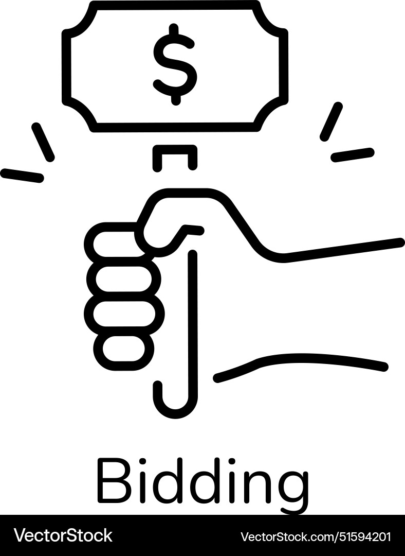 Bidding Royalty Free Vector Image - VectorStock