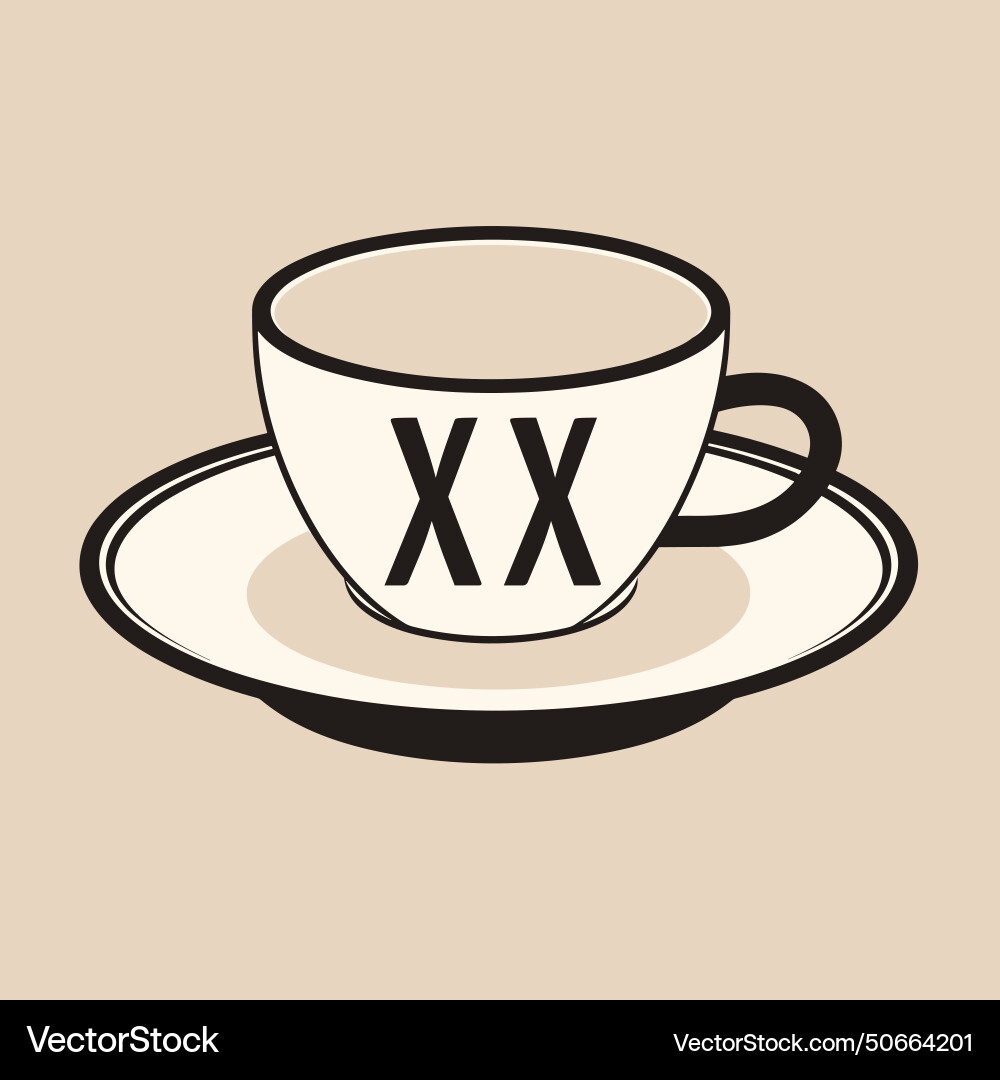 Cafeteria filled outline colorful initial logo Vector Image