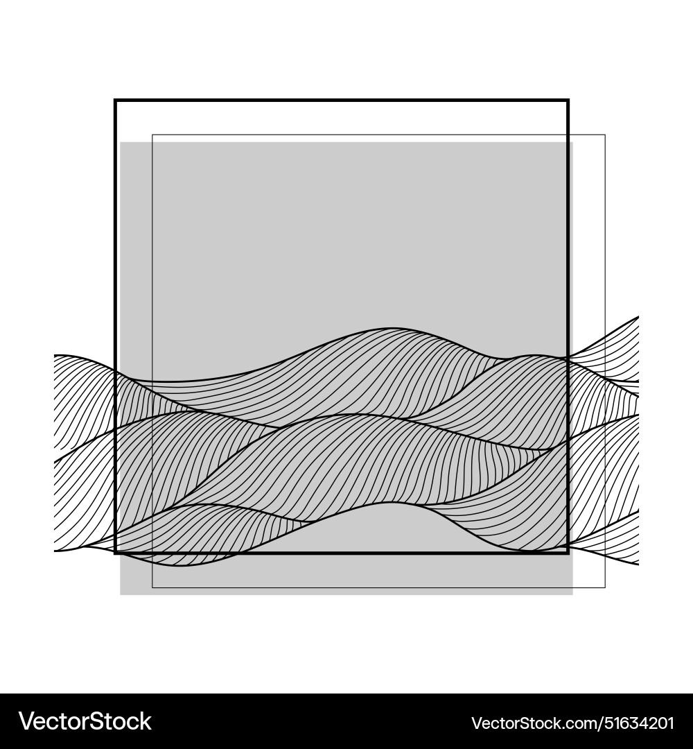 Card design with waves background sea river Vector Image