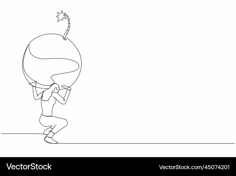 Continuous one line drawing frustrated Royalty Free Vector