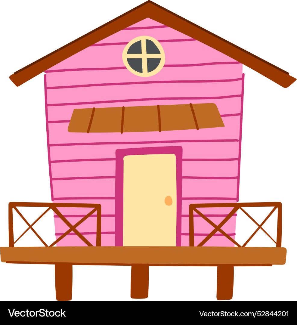 Cozy bungalow cartoon Royalty Free Vector Image