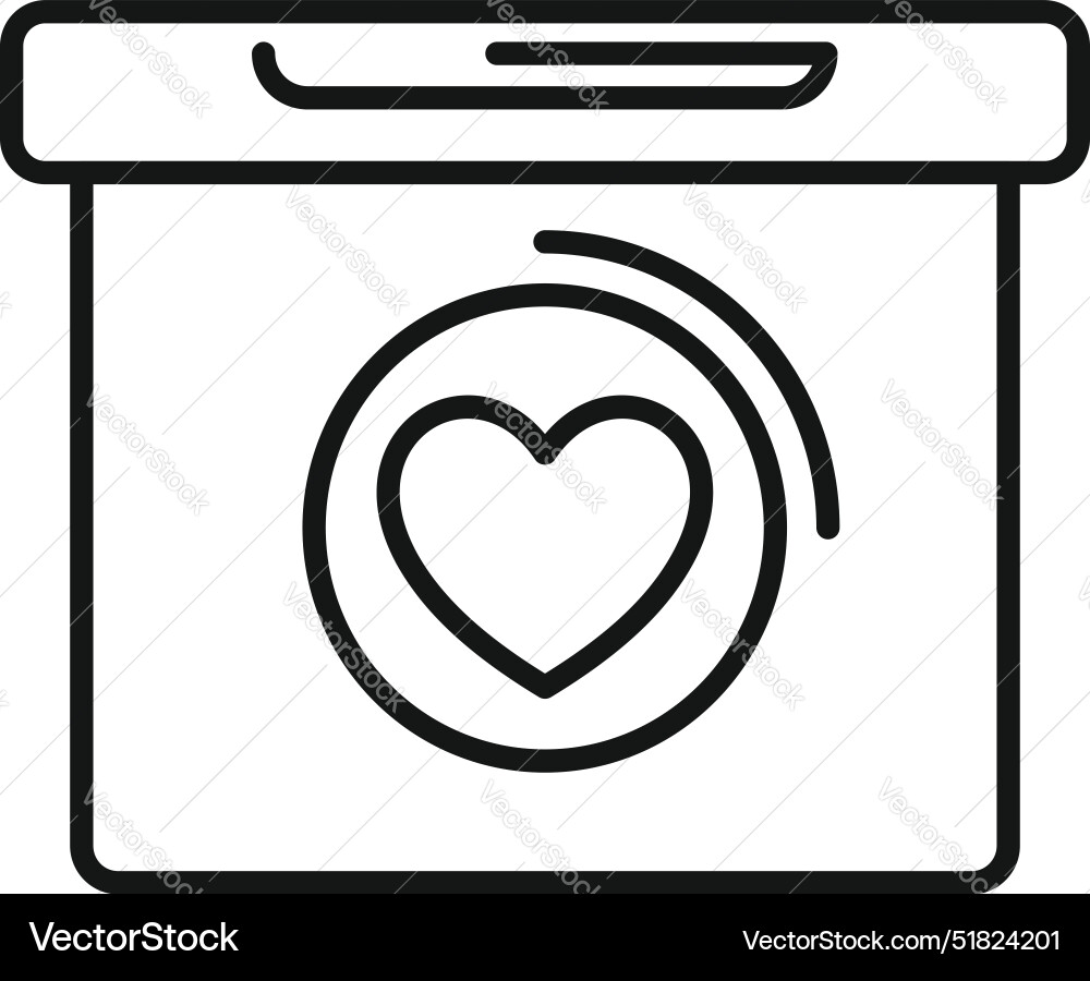 Donation box with heart showing charity Royalty Free Vector