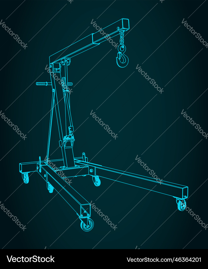 Folding engine crane Royalty Free Vector Image