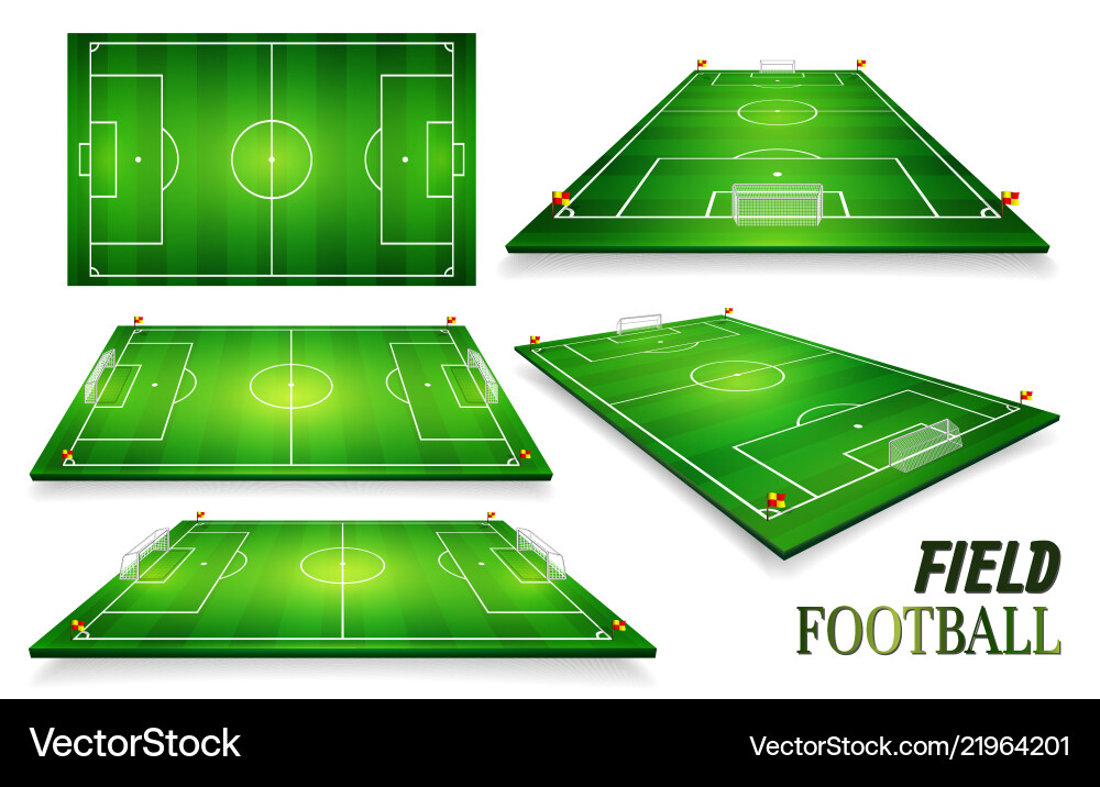 Football Field Set - Soccer Perspective Royalty Free Vector