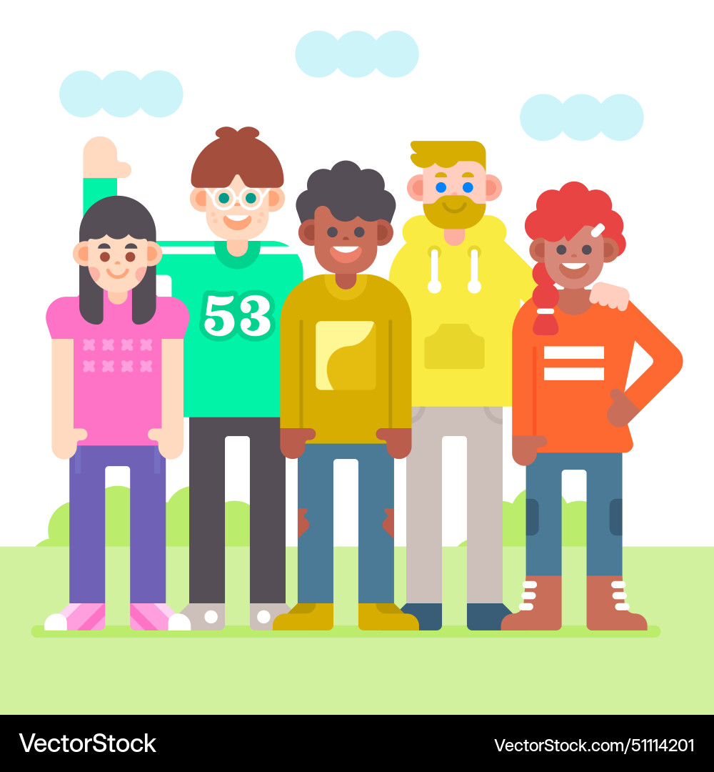 Happy diverse family together Royalty Free Vector Image