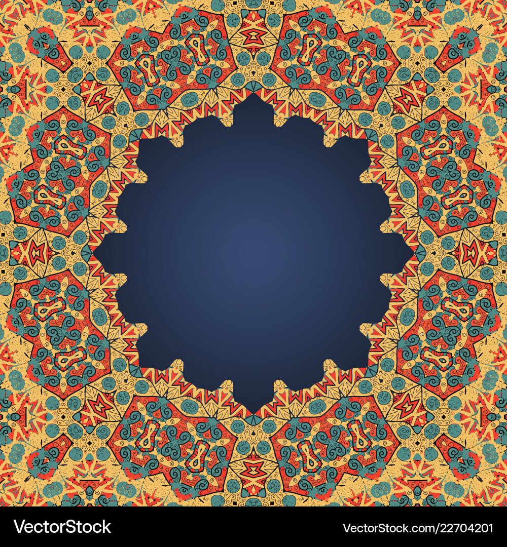 Islamic Round Frame Royalty Free Vector Image - VectorStock