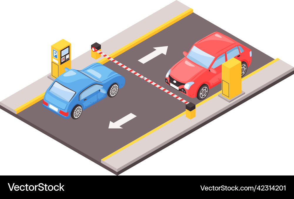 Isometric car park Royalty Free Vector Image - VectorStock