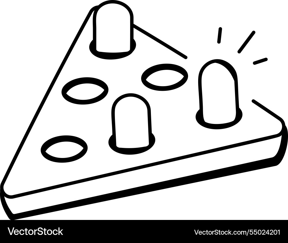 Triangle peg game doodle style icon Royalty Free Vector