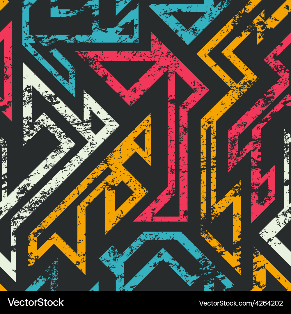 Abstract geometric seamless pattern with grunge Vector Image Abstract geometric seamless pattern with grunge Vector Image