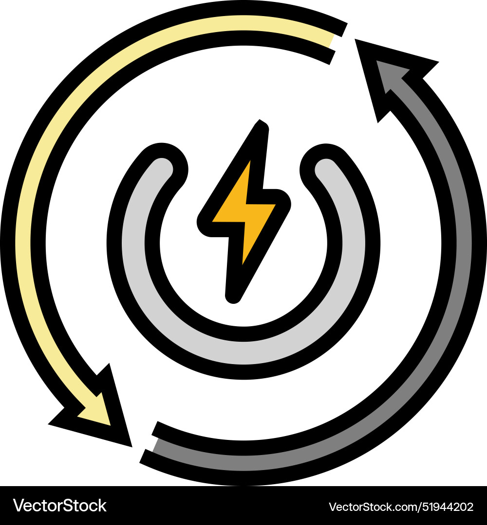 Auto reset product label caution color icon Vector Image