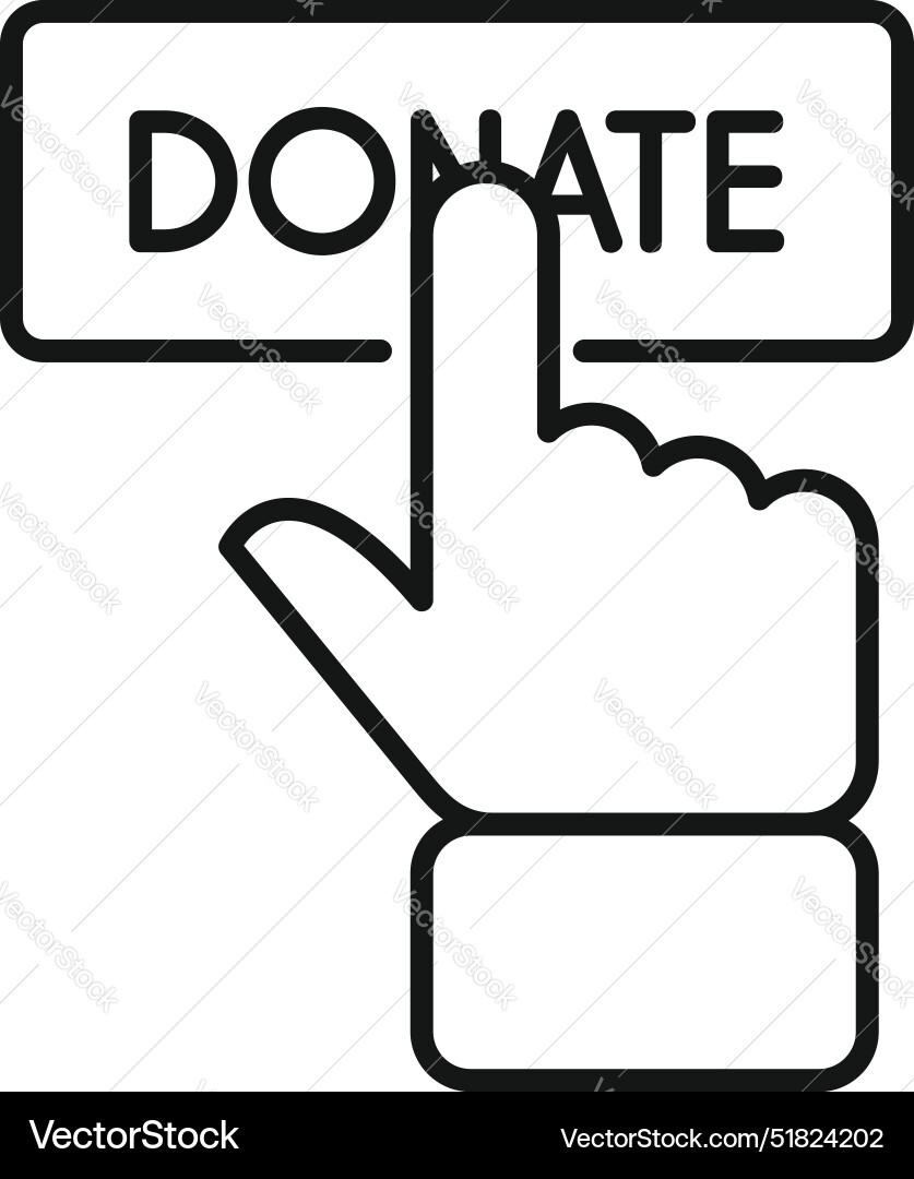 Businessman pressing donate button icon Royalty Free Vector