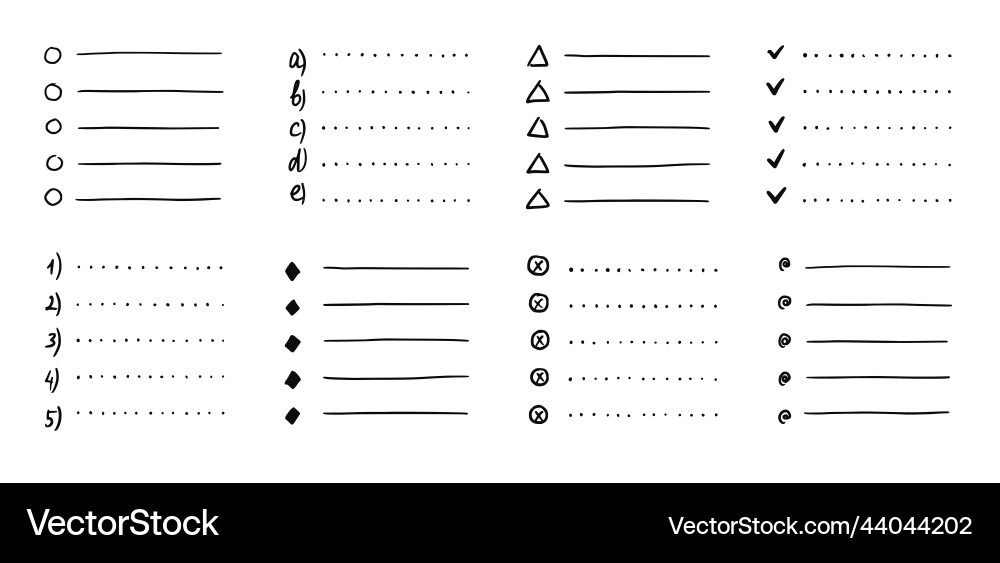 Doodle bullet list hand drawn sketch to do Vector Image