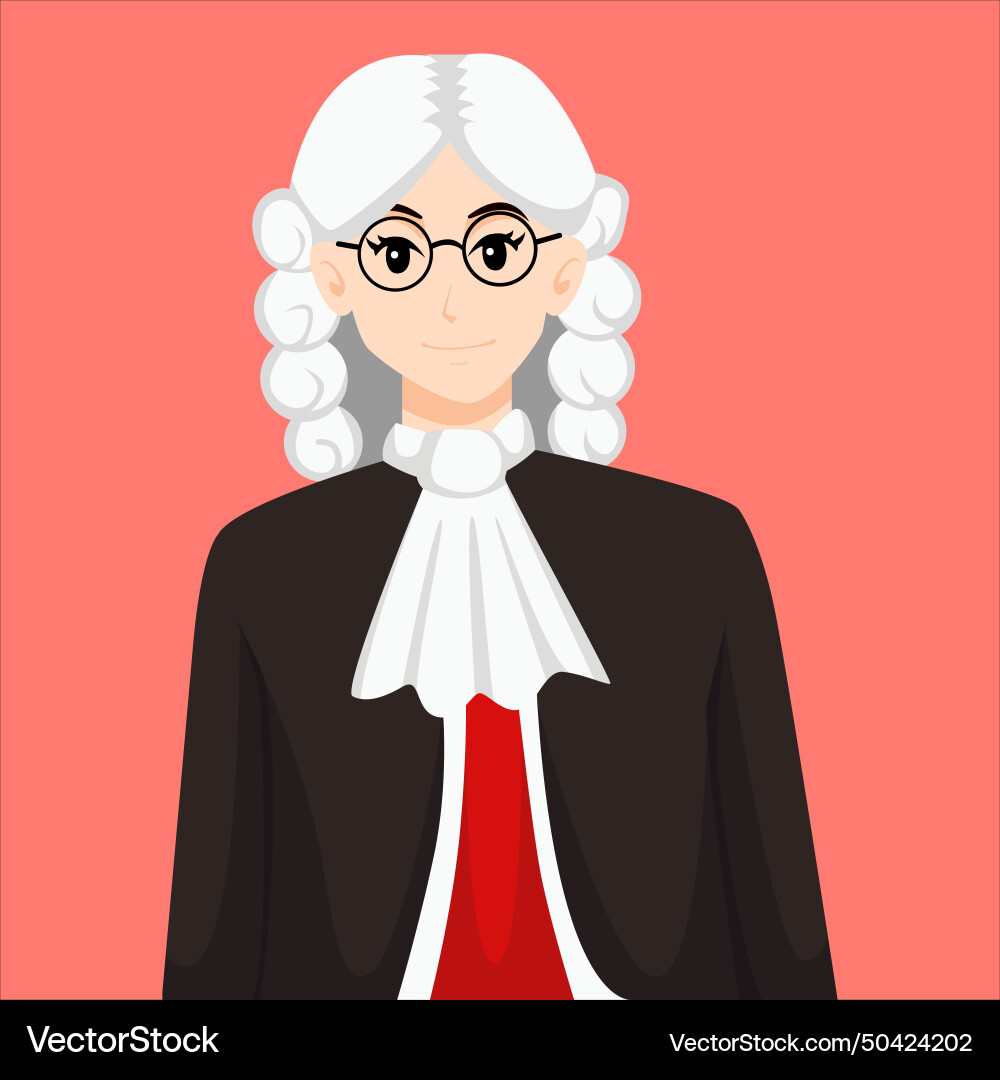 Female judge character design Royalty Free Vector Image