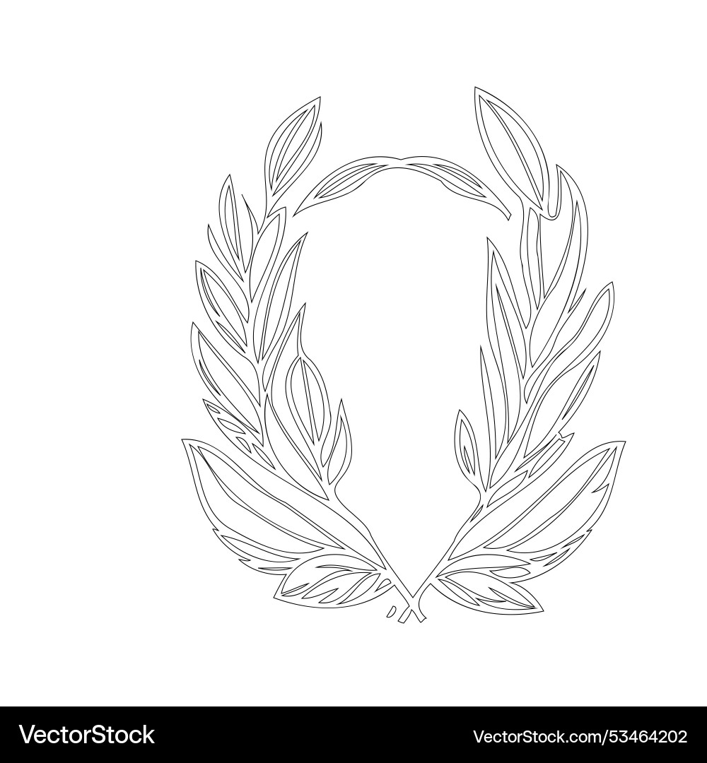 Laurel wreath outline sketch Royalty Free Vector Image