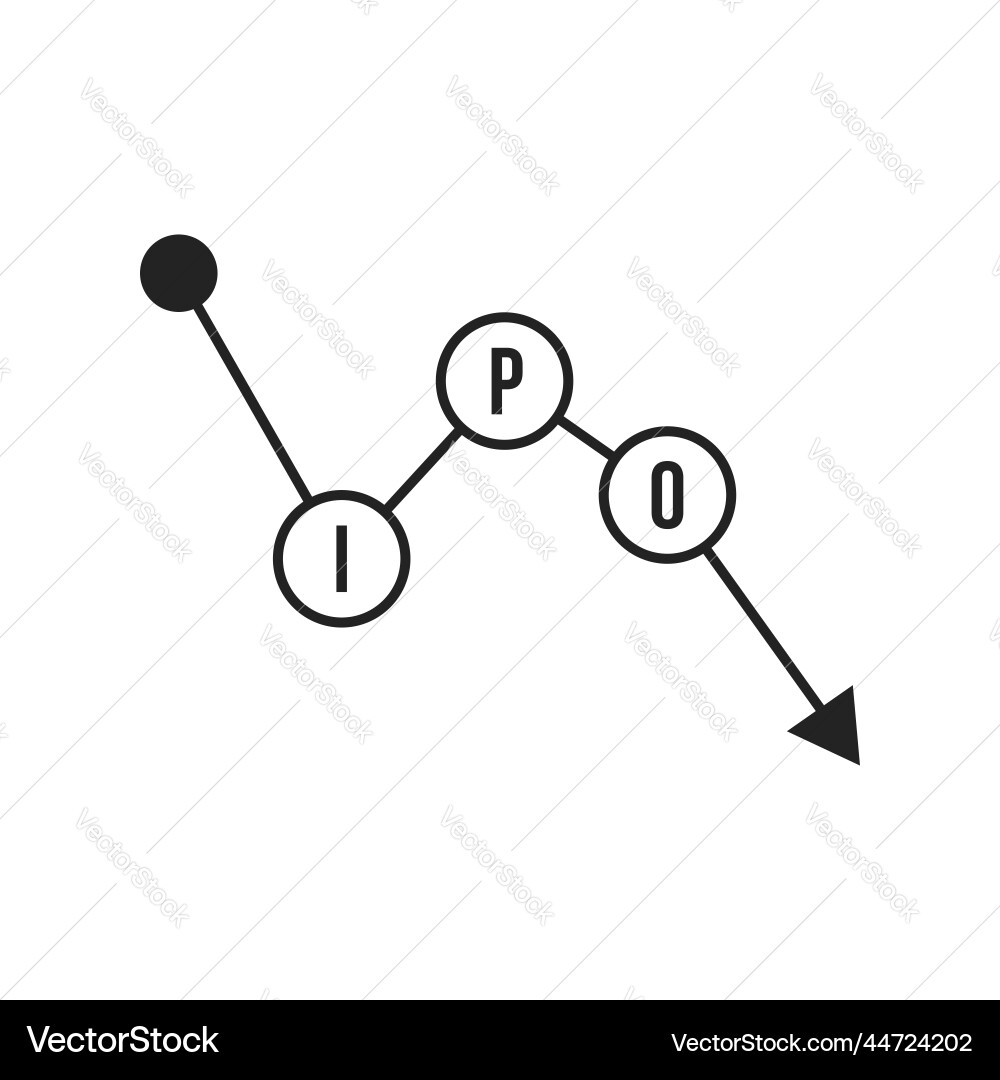 Linear simple ipo market icon like big fall Vector Image