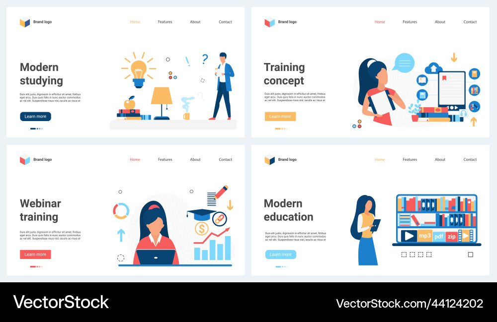 Online learning modern education and knowledge Vector Image