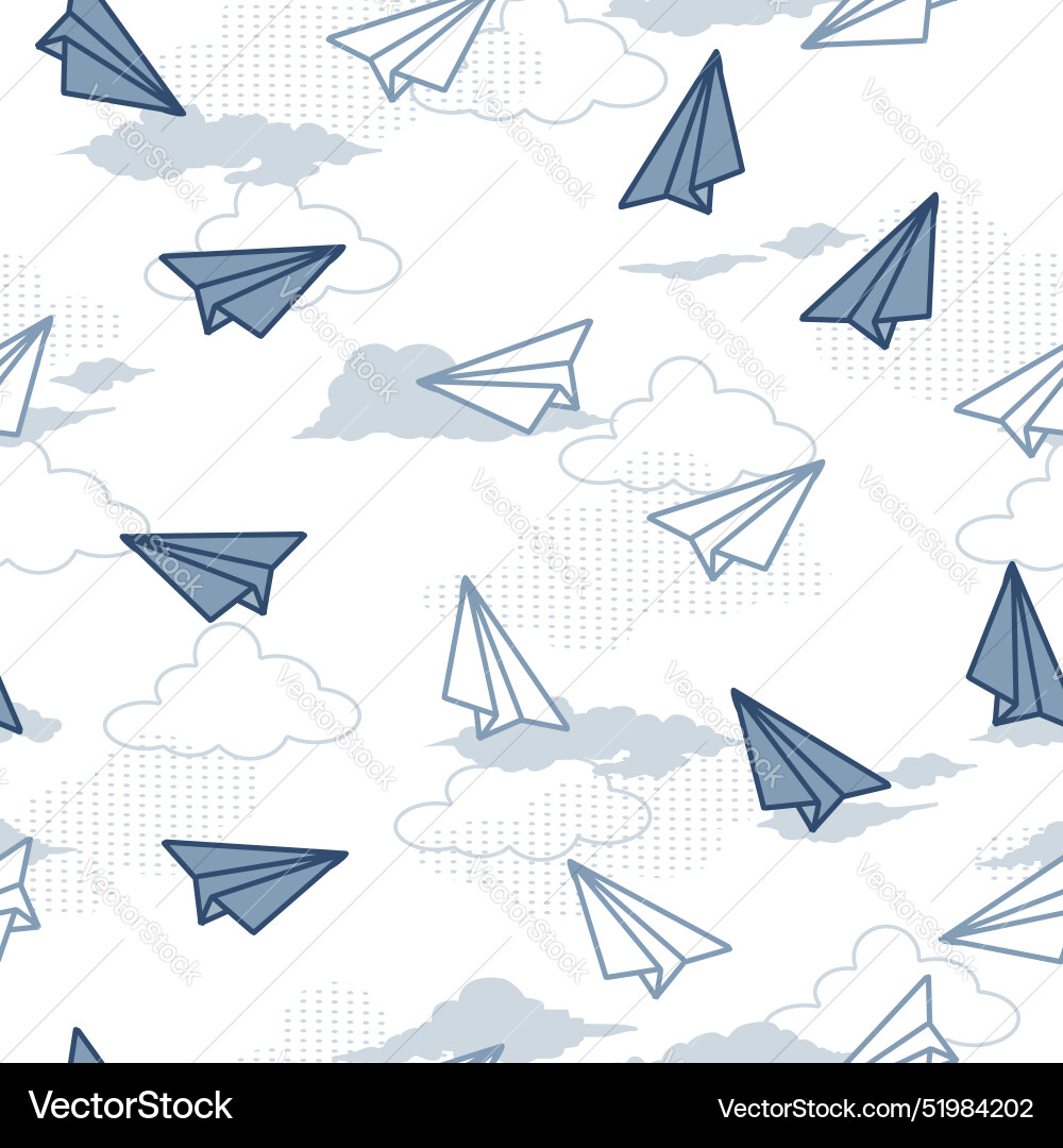 Paper plane skyward adventure magic pattern art Vector Image